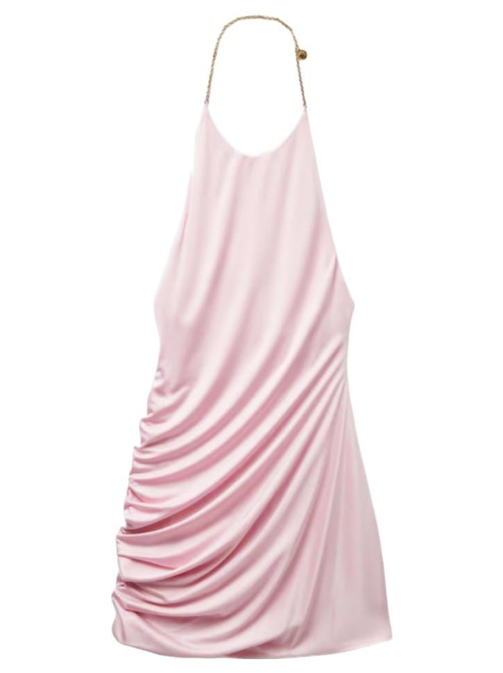 VERSACE Versace Halterneck Draped Mini Dress